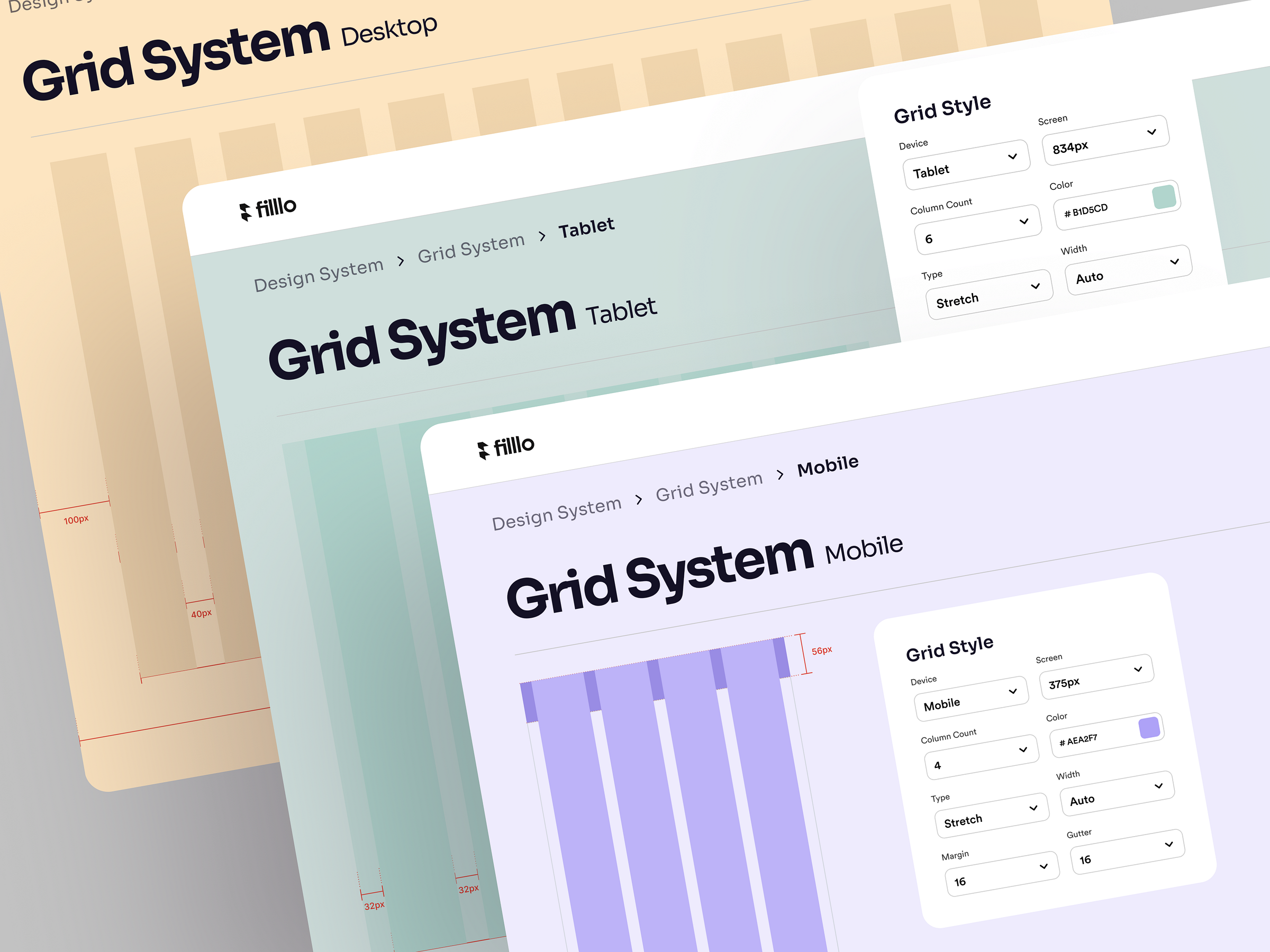 Design System - Layout Grid by Filllo Branding for Filllo Design Agency ...