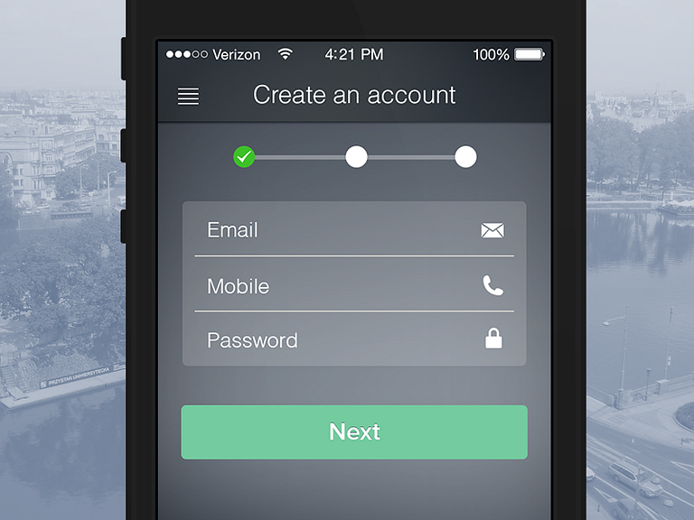 Create an account . by Zoltán Garami on Dribbble