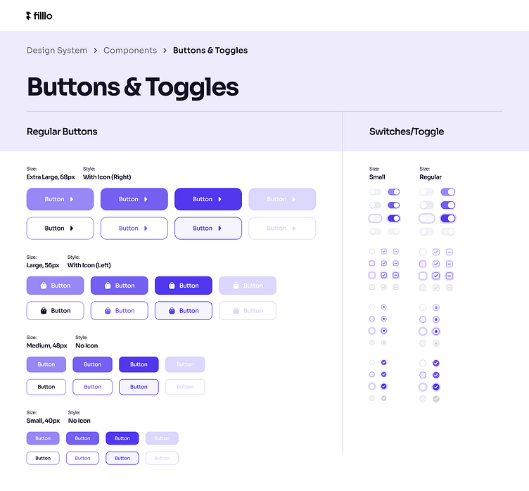 Design System - Buttons & Input Fields by Filllo SaaS for Filllo Design ... Design System - Buttons & Input Fields by Filllo SaaS for Filllo Design ...