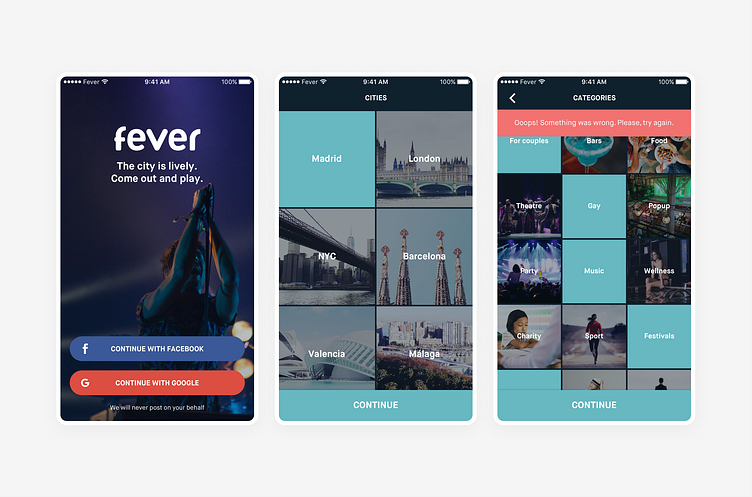 Fever app redesign by Álvaro Bernal ⚡️ on Dribbble