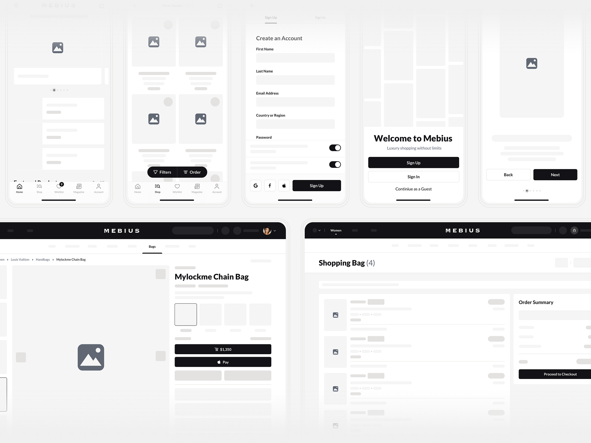 Fashion Shopping Platform Wireframes by Vladimir Rakshâ 🇺🇦 on Dribbble