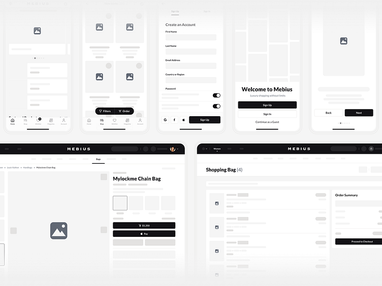 Fashion Shopping Platform Wireframes by Vladimir Rakshâ 🇺🇦 on Dribbble