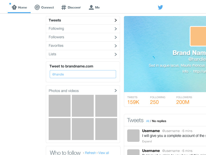 Freebie : Twitter GUI PSD (Template Rebound from Marie Dehayes) by ...