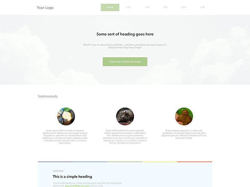 Super Simple Landing Page [Free PSD] by Rishabh Varshney on Dribbble