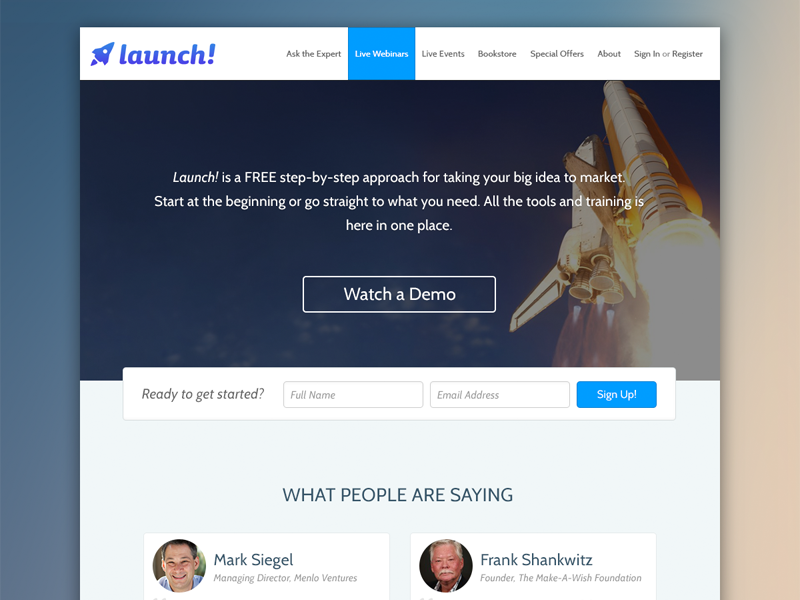 Launch! Desktop by Arron Hunt on Dribbble
