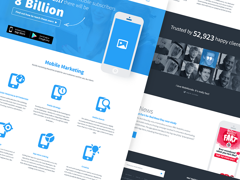Mobile services landing page by Shozi on Dribbble