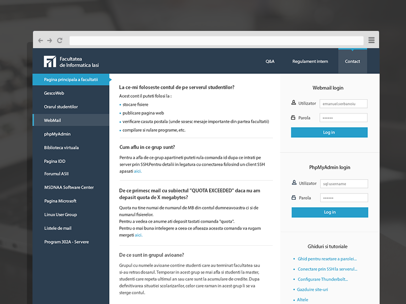 Faculty portal redesign by Emanuel Serbanoiu on Dribbble