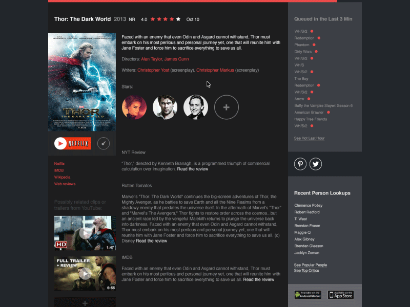 Movie Page by Eduardo Kerr-Oliveira on Dribbble