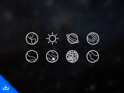 Freebie: Space Icons by Kevin White on Dribbble