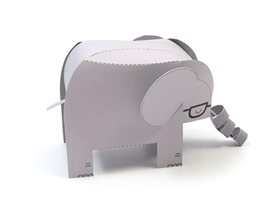 Little Elephant paper toy by Griffith Moore on Dribbble
