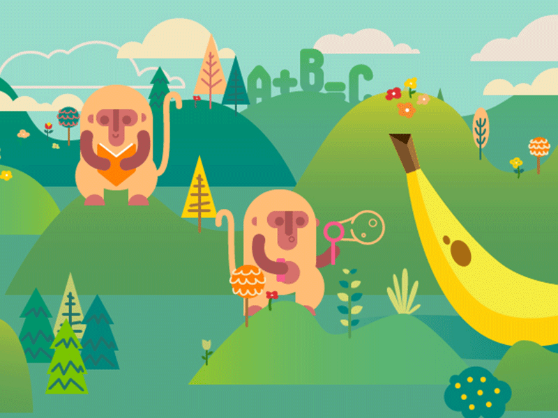 Math Chimp illustration & Site Design by Joshua Benedikt on Dribbble