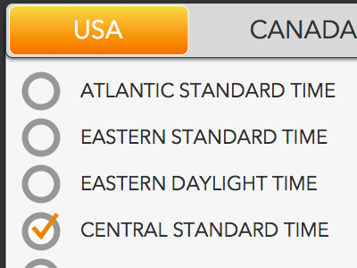 Time Zone Selector by Josh Aronoff on Dribbble