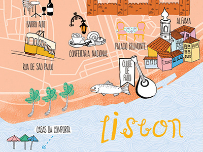Map of Lisbon by Jennifer Reynolds on Dribbble