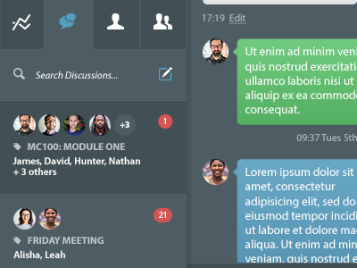 Chat Panel by Russell Kerr on Dribbble