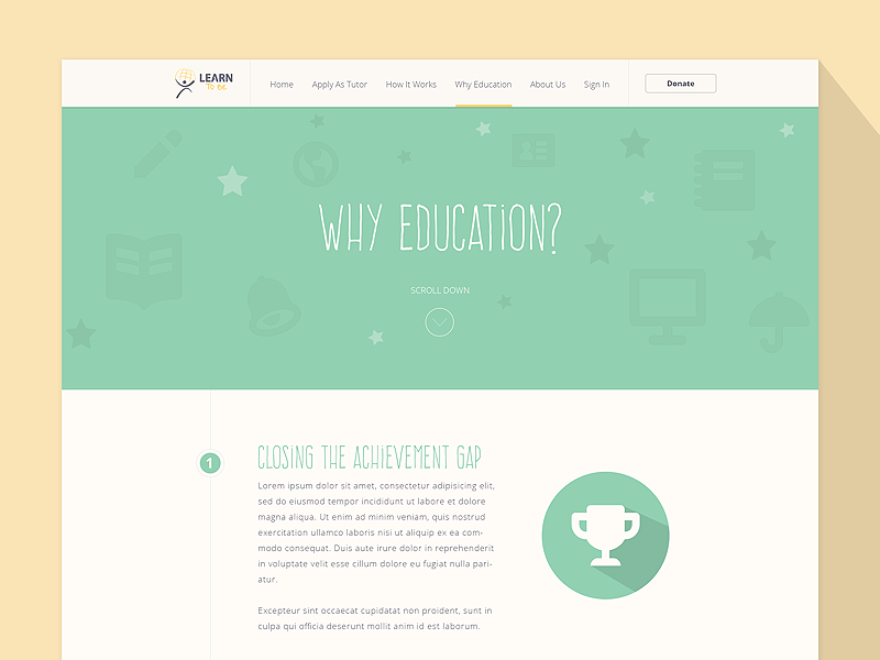 Why Education Page by Ramil D. on Dribbble