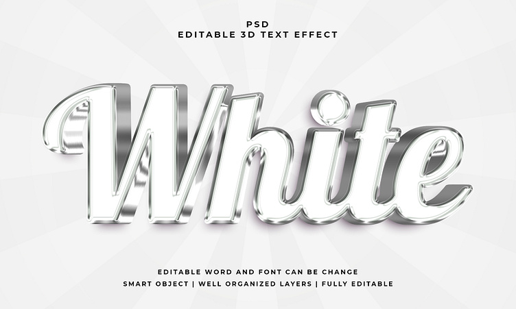 White 3D Editable PSD Text Effect by Md Nazir Hossain on Dribbble