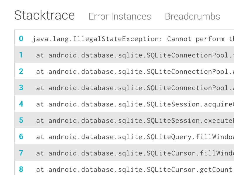 Stacktrace by Maria Nasioti on Dribbble