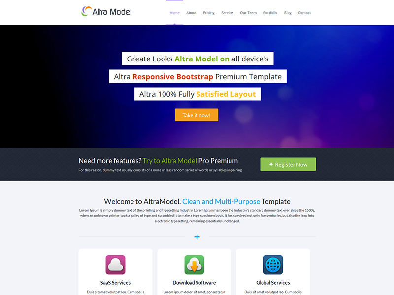 AltraModel Multipurpose HTML5 Responsive Template by CodeGrape on Dribbble