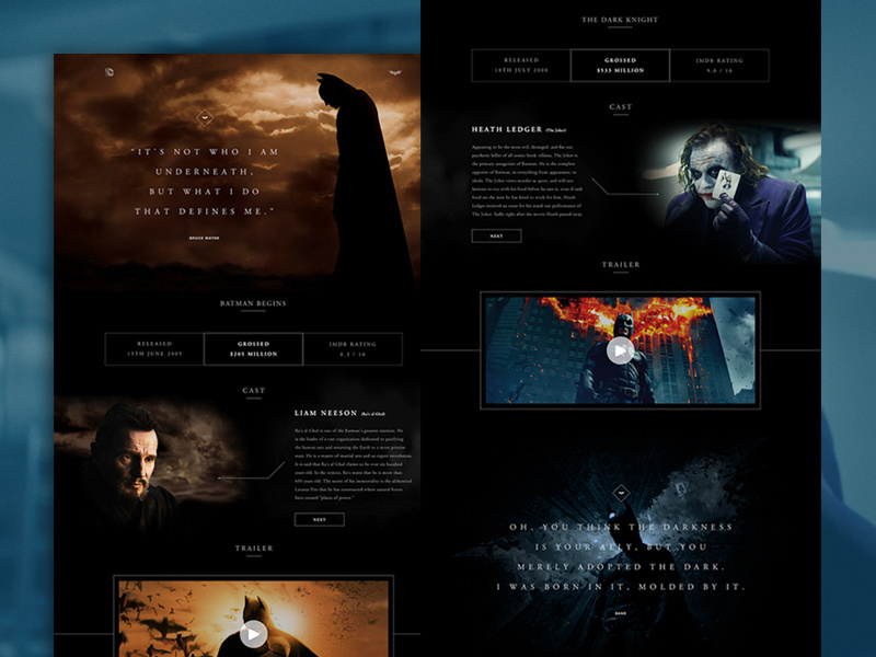 The History of Batman Website by Barry McCalvey on Dribbble