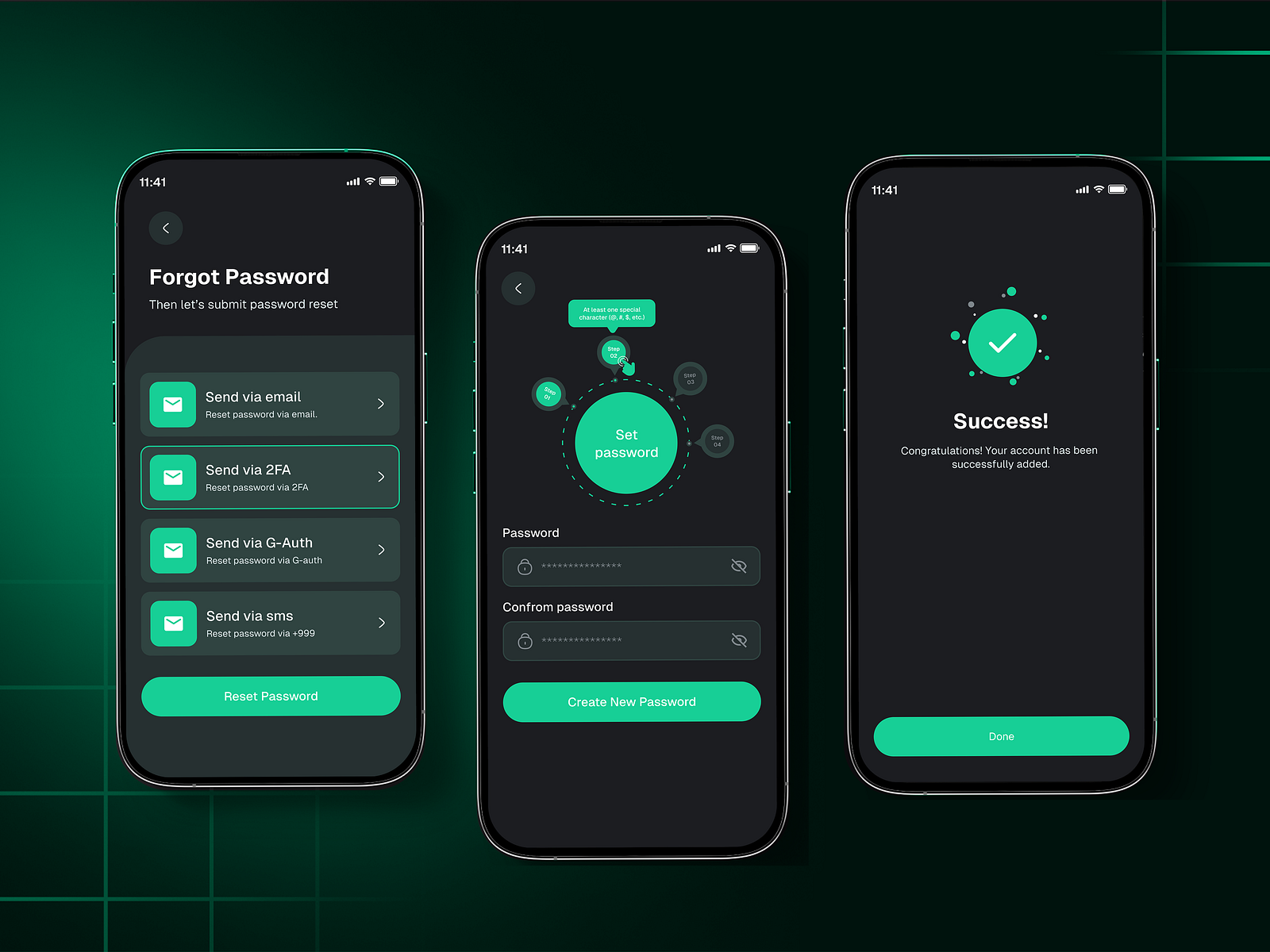 Mobile app: Forget password - Set password by Md Ashik Ahamed on Dribbble