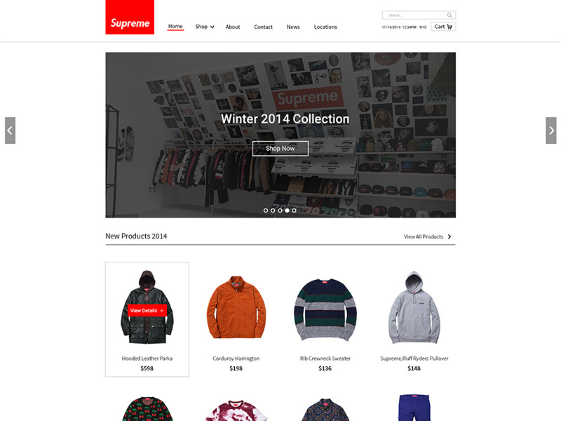 Supreme Website redesign by Matthew Poling on Dribbble
