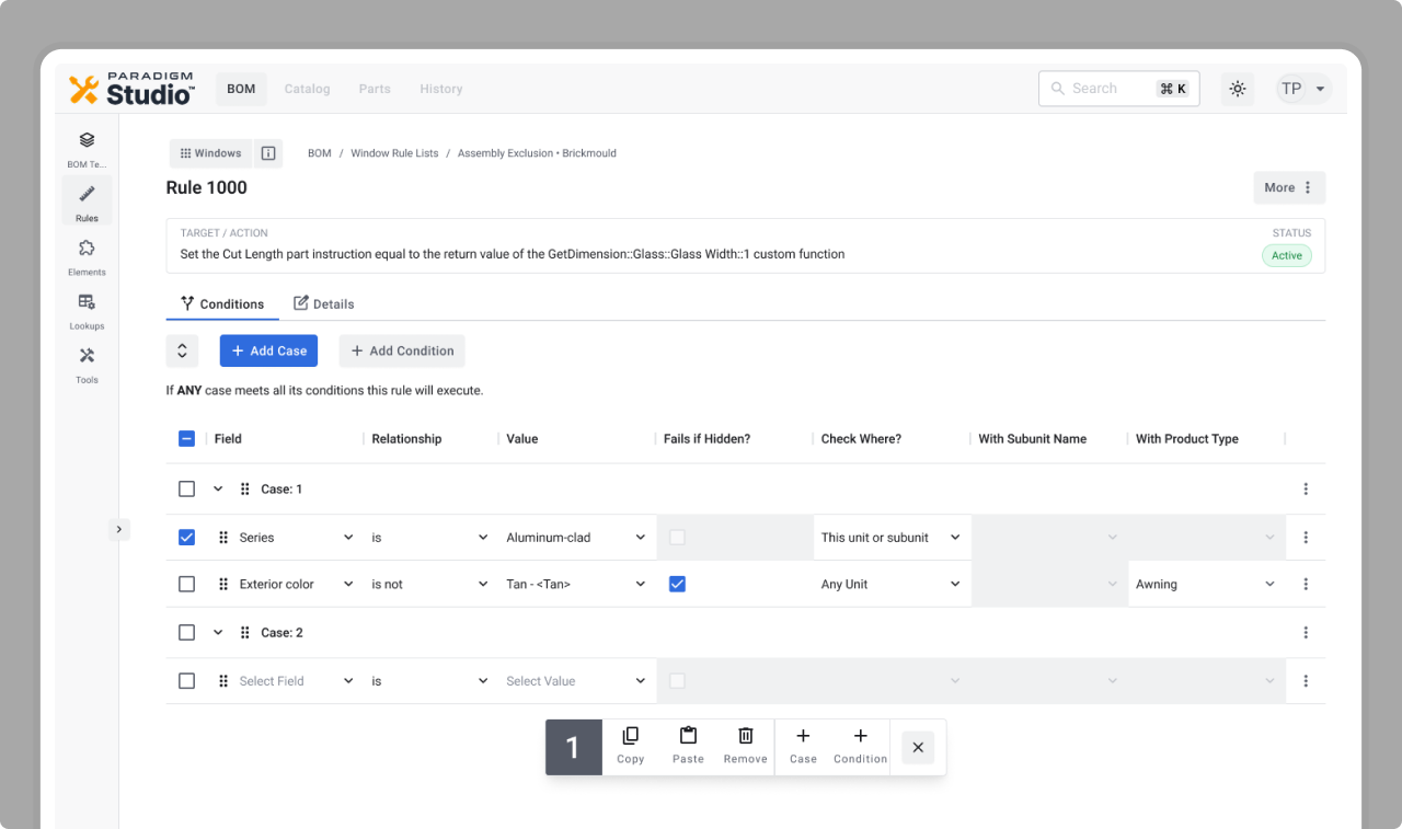 Rule Builder - BOM Generation by Jason Shields on Dribbble