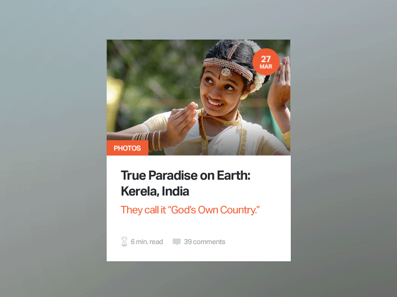 Article News Card UI by Justin Kwak on Dribbble