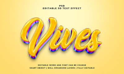 Vives 3d editable psd text effect by Md Nazir Hossain on Dribbble