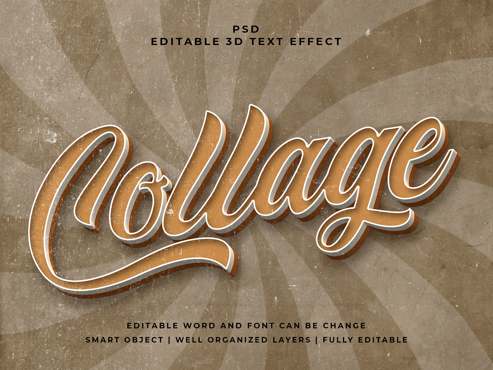 Collage 3d editable psd text effect by Md Nazir Hossain on Dribbble
