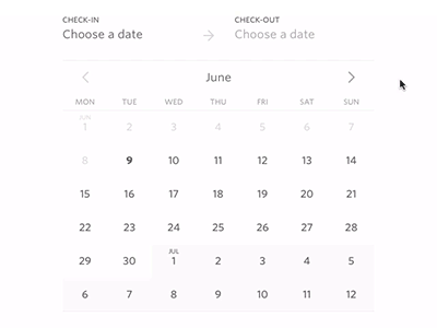 Calendar, date range picker by Hernán Sartorio on Dribbble