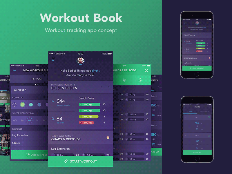 Workout Book App Concept by Vitaly Rubtsov for Yalantis on Dribbble
