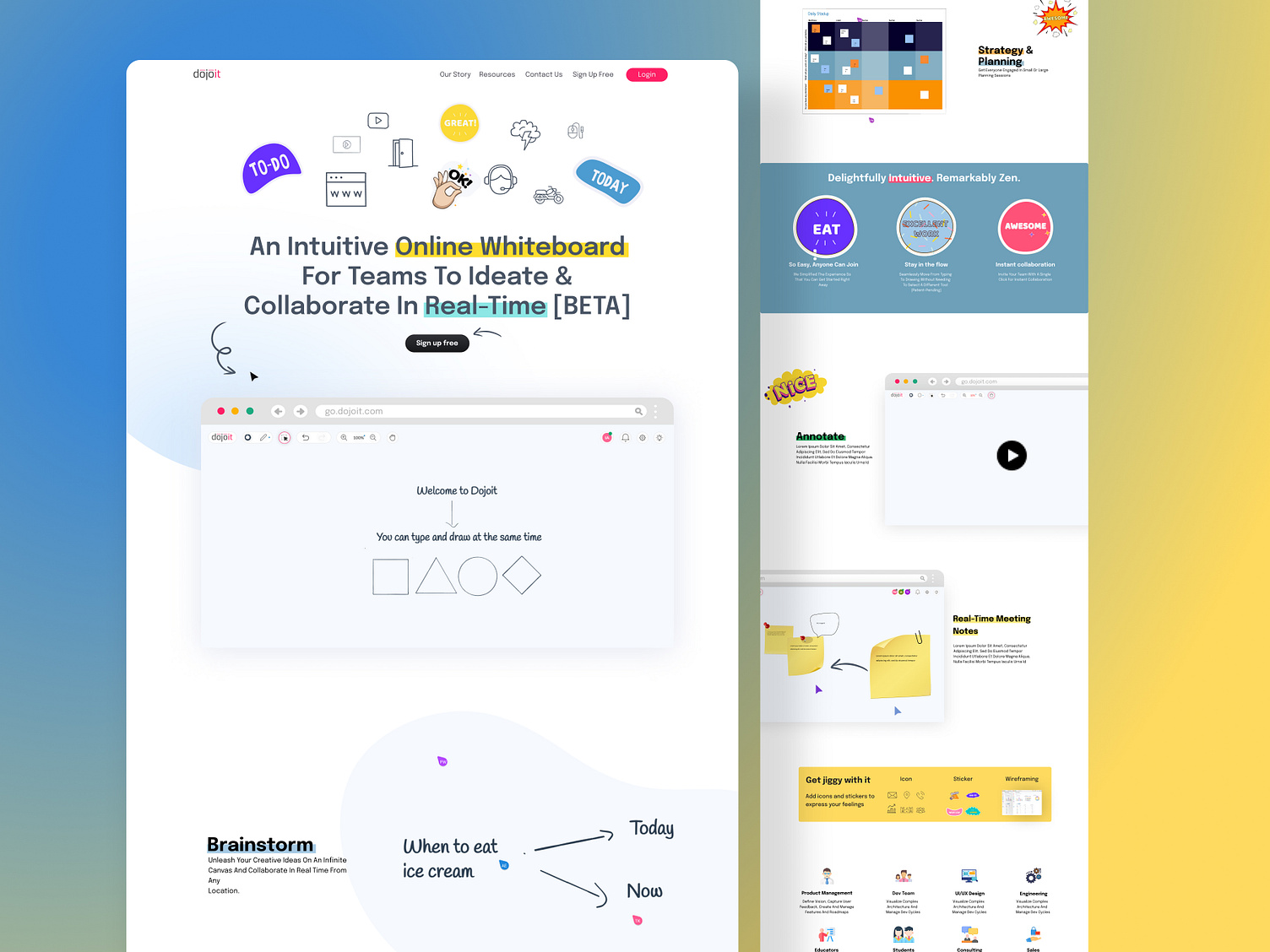 Whiteboarding Landing Page - Dojoit by Istiak Ahmed on Dribbble