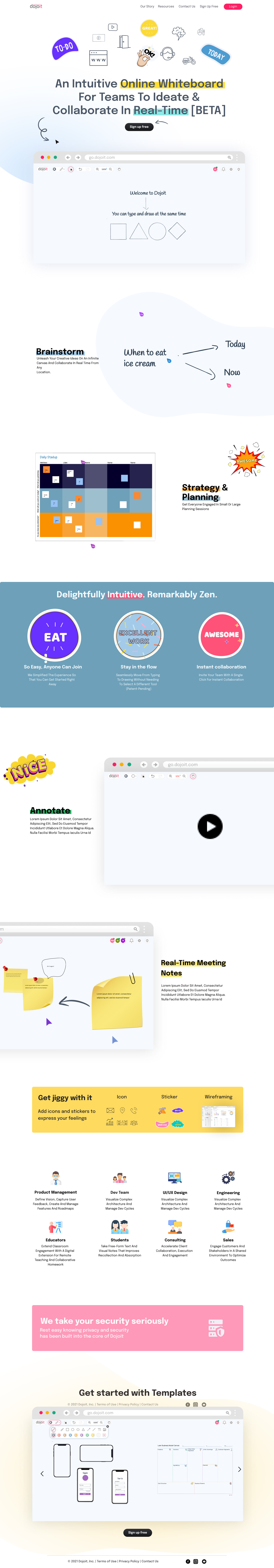 Whiteboarding Landing Page - Dojoit by Istiak Ahmed on Dribbble