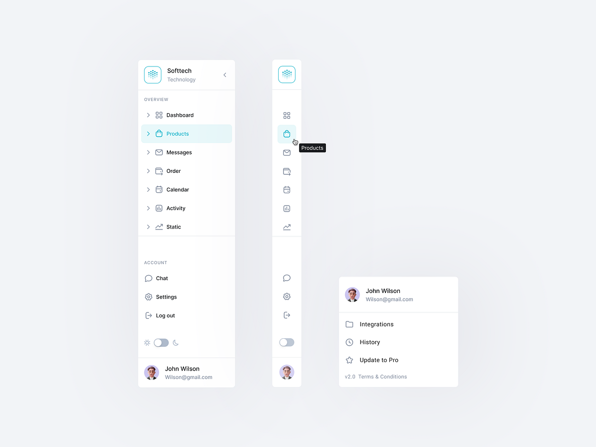 Sidebar Navigation by Dmitry Sergushkin on Dribbble