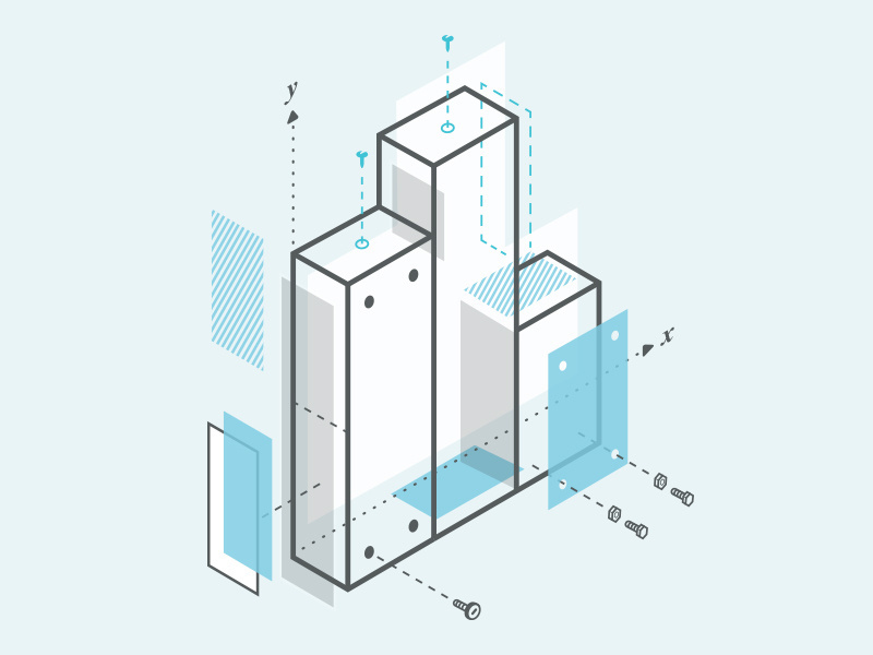 Bar Graph Exploded View by Jan Cavan for Automattic on Dribbble