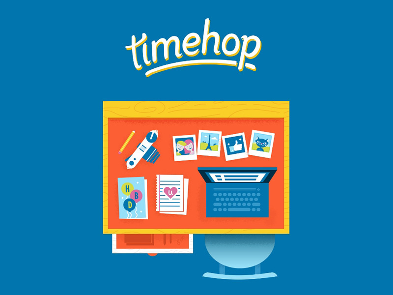 Timehop signup spot illustrations by Kristin Schultz on Dribbble