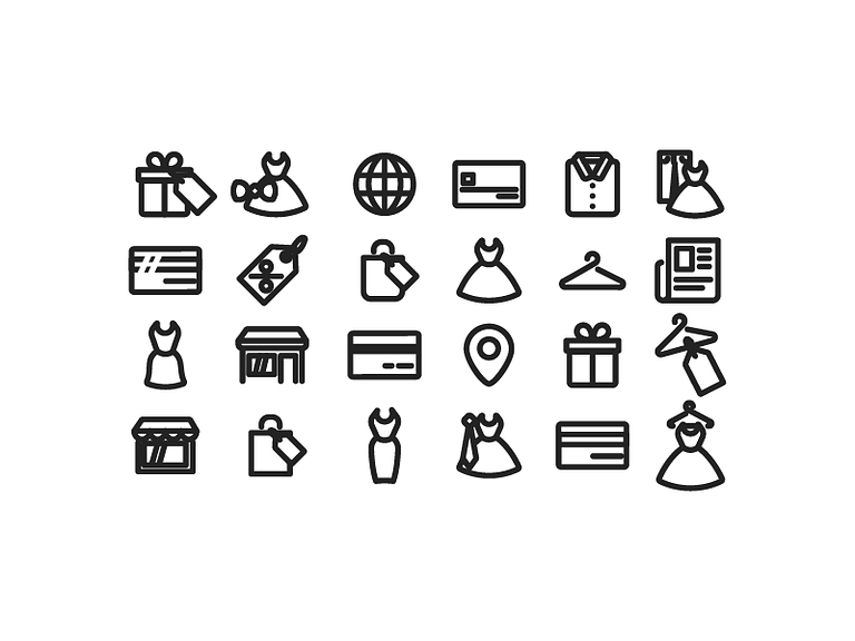 Fashion pictograms by Sebastian Melchor Hedman for Mobiento on Dribbble