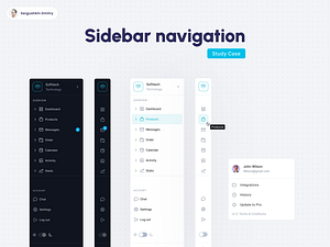Case study research: Sidebar Navigation by Dmitry Sergushkin on Dribbble