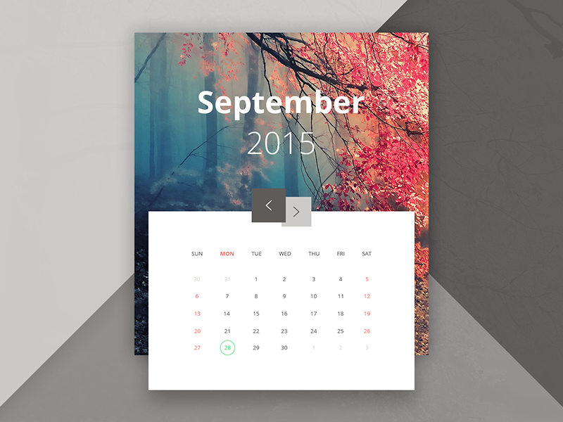 Calendar Card by Malte Westedt on Dribbble