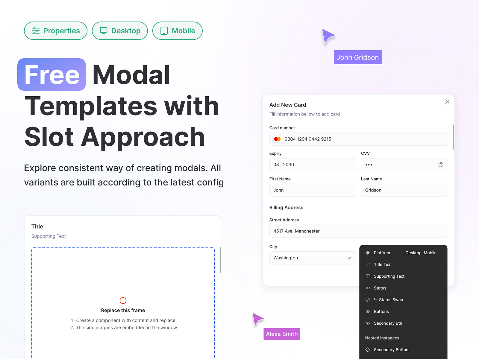 Free Modal Templates by Ilia Zolotukhin on Dribbble