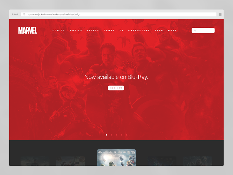 Marvel Website Design by Jack Cohn on Dribbble