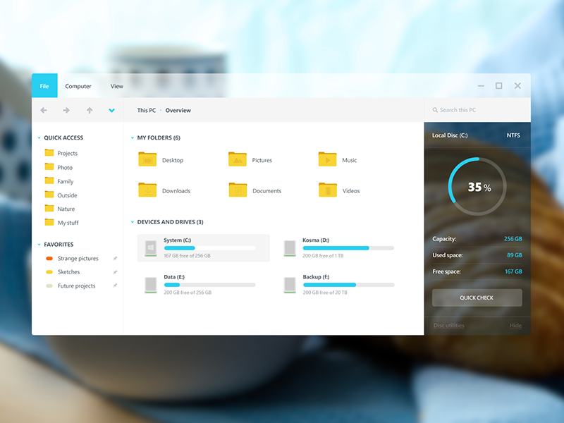 Windows File Explorer (take 3) by Mik Skuza on Dribbble