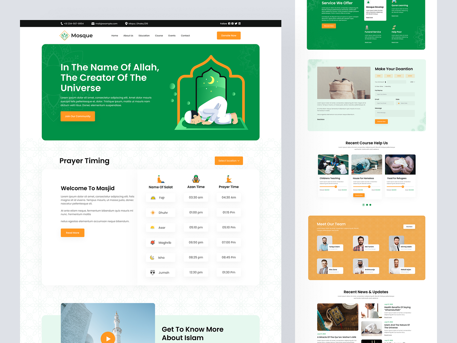 Islamic Platform landing page by Tariqul islam on Dribbble