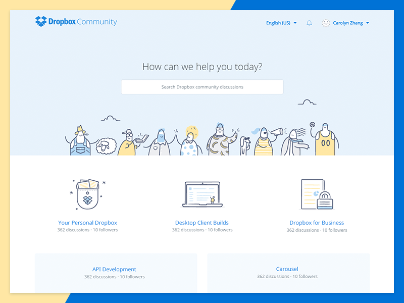 Dropbox Community : Overview by ueno. on Dribbble