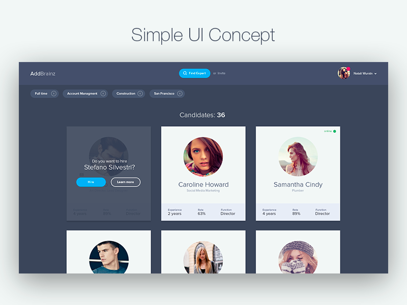 Simple UI concept by Bogdan Nikitin on Dribbble