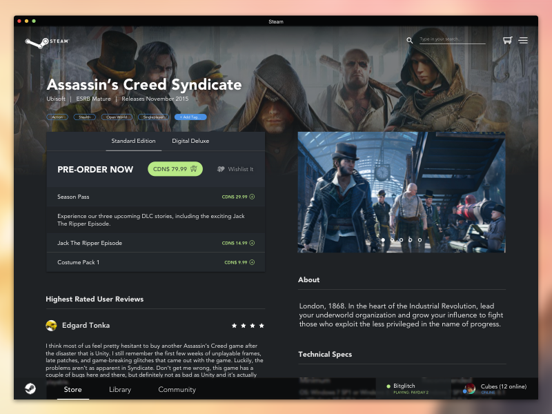 Steam Redesign: Game Store Page by Matt Preston on Dribbble