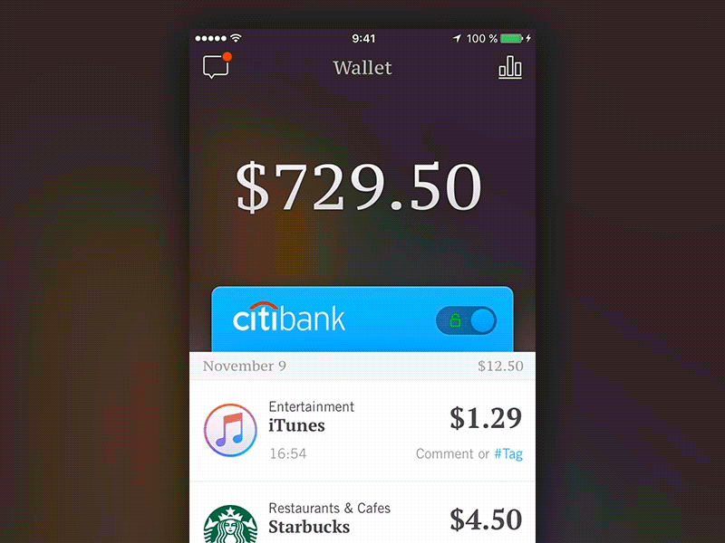 Mobile Wallet by Sergey Zolotnikov on Dribbble