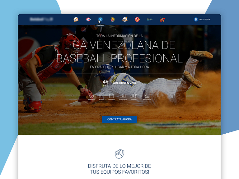 Baseball Landing Page by Javier Esquivel on Dribbble