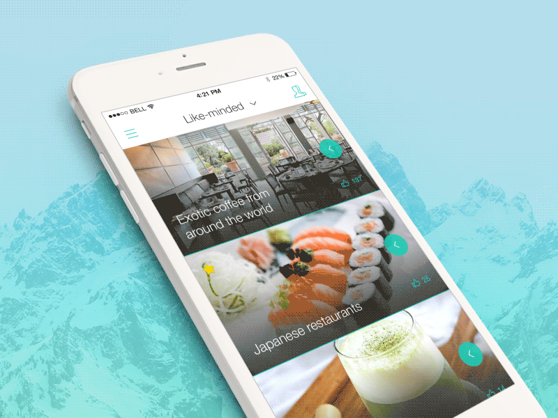 Animated menu for iOS app by Lena Zaytseva for Kultprosvet on Dribbble