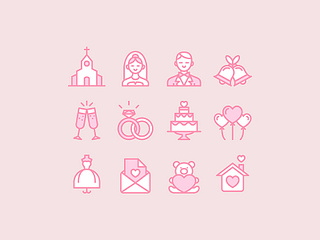 Wedding Icon Set by Selin Koseoglu on Dribbble